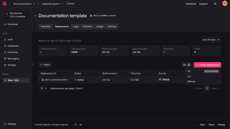Deployments Docs Appwrite