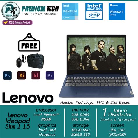 Jual Laptop Murah Lenovo Ideapad Slim Pentium Silver N Ram Gb Ssd Gb Fhd Windows