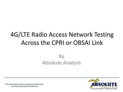 PDF 4G LTE Radio Access Network Testing Across The CPRI PDF File4G LTE Radio Access Network