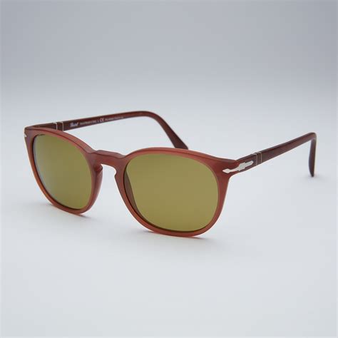 Persol Polarized Sunglasses Matte Brown Frame Green Lens Essential Resortwear Touch