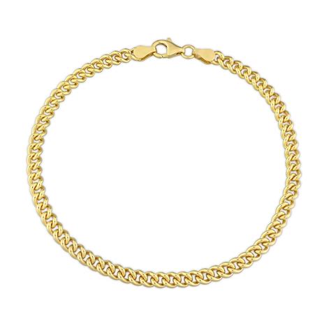 44mm Curb Chain Anklet In Sterling Silver In Gold Tone Flash Plate 9