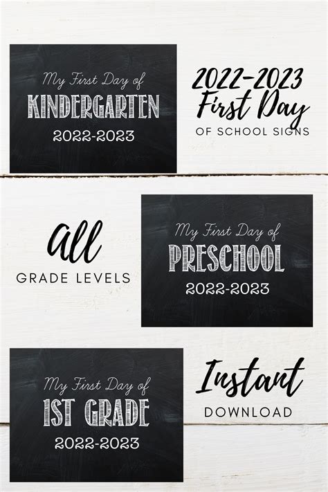 First Day Of School Signs 2022 2023 Free Printables For All Grades Plus