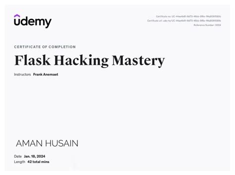 Aman Husain On Linkedin 🚀 Excited To Share That Ive Successfully Completed The Flask Hacking