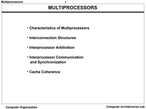 Multiprocessors Characters Coherenceppt