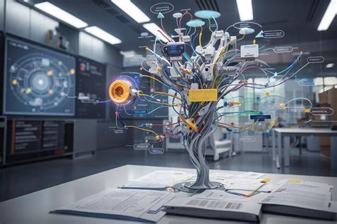 premium ai image futuristic classroom mind maps visualizing complex