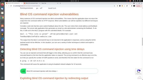 64 Blind Command Injection Time Delays And Output Redirection Youtube