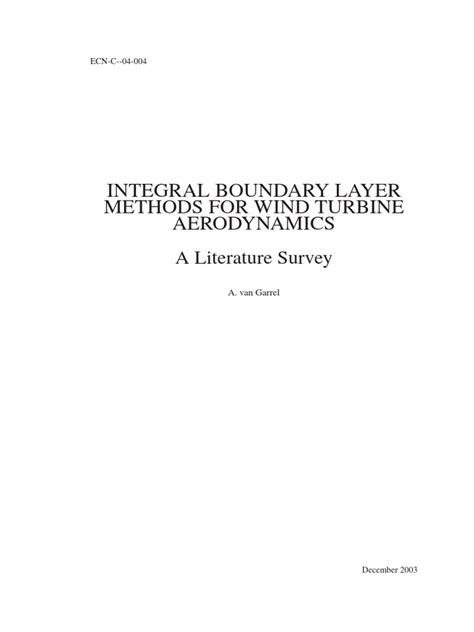 Integral Boundary Layer Methods For Wind Turbine Aerodynamics Pdf