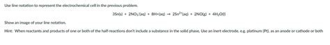 Solved Use Line Notation To Represent The Electrochemical Chegg Com