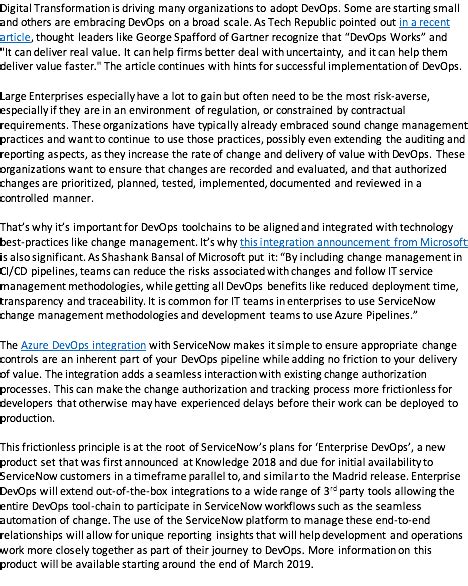 Microsoft Azure Devops Announces Integration With Servicenow Community