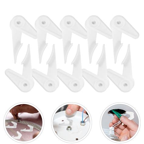 Mlins White Plastic Lamp Shade Clips For Ceiling Light Fixture Mounting
