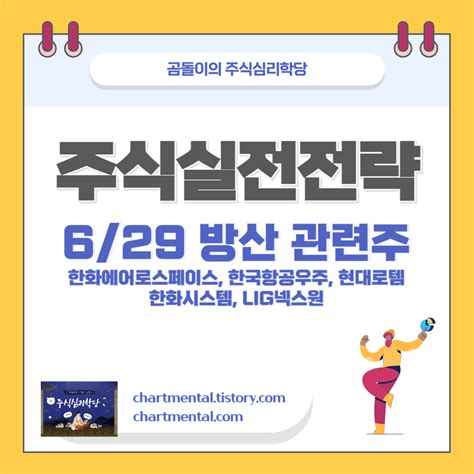 630 방산주 관련주 전망한화에어로스페이스 한국항공우주 현대로템 한화시스템 Lig넥스원 주가 곰돌이의주식심리학당