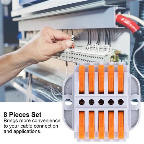 8pcs Wire Conductor Connector Quick Connection Lever Splicing Terminal