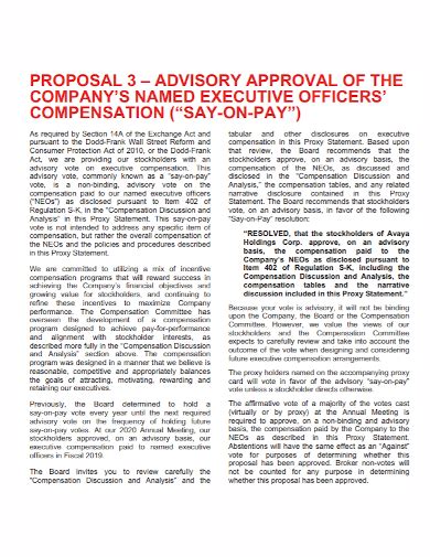 Free 10 Executive Compensation Proposal Samples In Pdf Doc