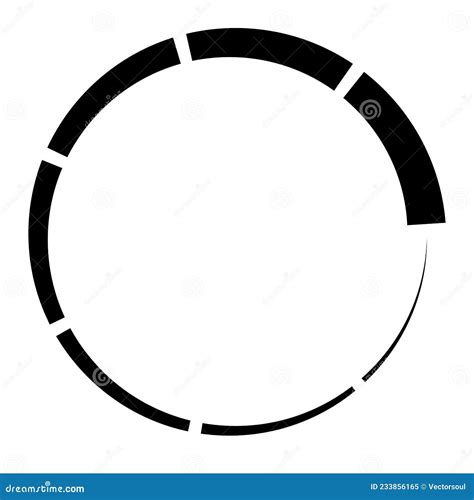 7 part section segmented circle abstract dashed lines circular