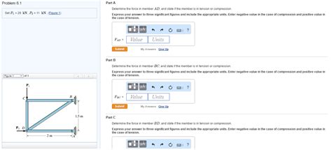 Solved Part A Determine The Force In Member Ad And State If
