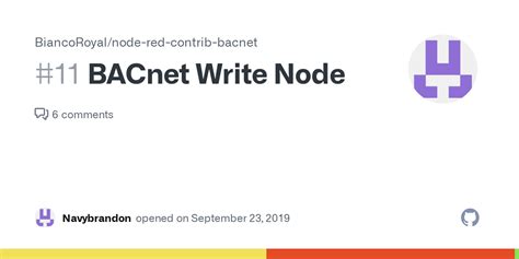 Bacnet Write Node · Issue 11 · Biancoroyalnode Red Contrib Bacnet