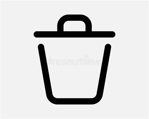 Delete Icon Garbage Trash Can Rubbish Basket Recycle Bin Waste Container Flat Button Stock