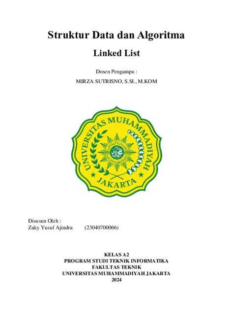 Struktur Data Dan Algoritm Linked List