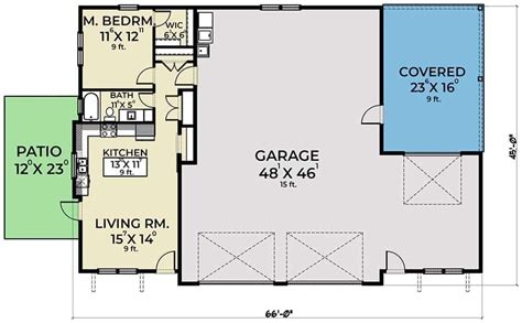 Garage With Living Space Floor Plans