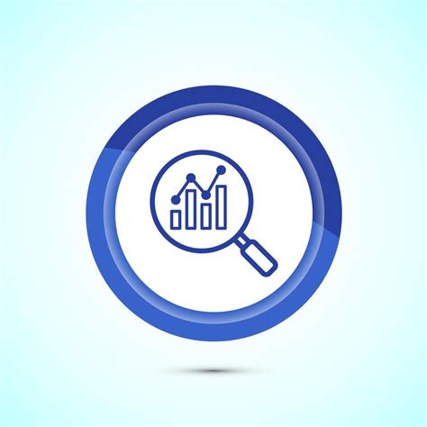 Data Analytics Icon Design Illustration Market Research Analytic Icon Blue Color Button
