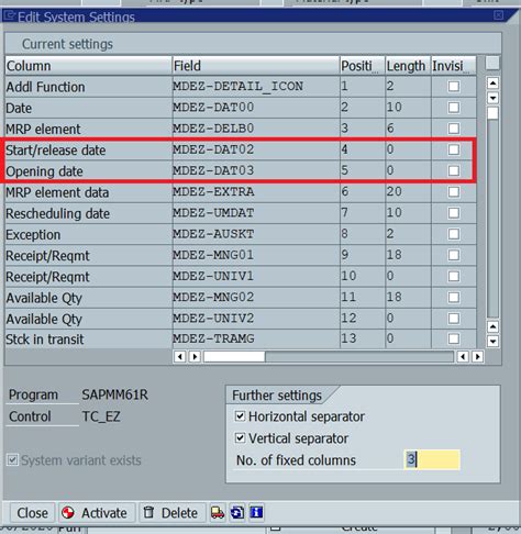 solved md04 start release date and opening date fields mi sap
