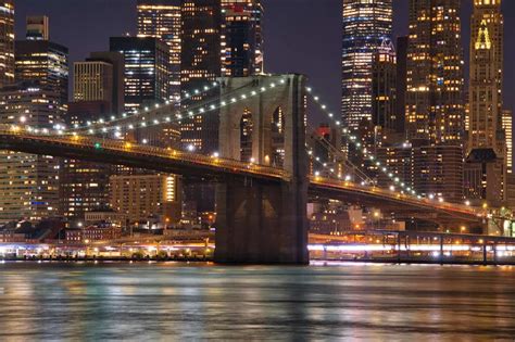 Brooklyn Bridge At Night New York Kleingruppenkurs Für