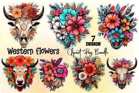 Western Flowers Clipart Png Graphic By Vintage · Creative Fabrica