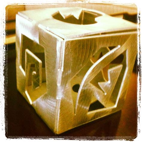 Cube One Aluminum Sculpture By Jose Solivan Sculptures Sculpture Cube