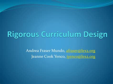 Rigorous Curriculum Design In Middle School Mathematics