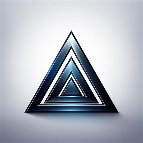 간단한 삼각형 로고 흰색 배경 프리미엄 사진