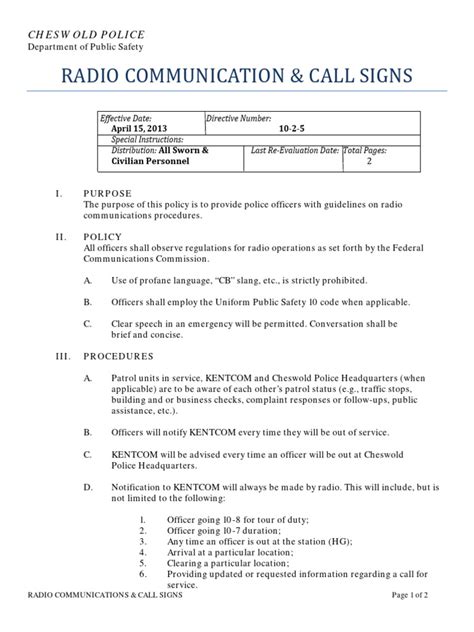 Radio Communication Call Signs Pdf