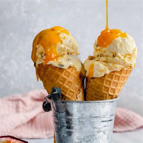 Passion Fruit Ice Cream Lymington Based New Forest Ice Cream Scoops