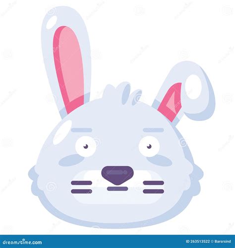 Rabbit Astonished Expression Funny Emoji Vector Stock Vector