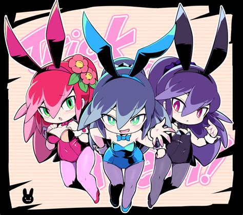 Rule 34 3girls Blizzaria Bunny Ears Bunnysuit Camellia Yo Kai Watch
