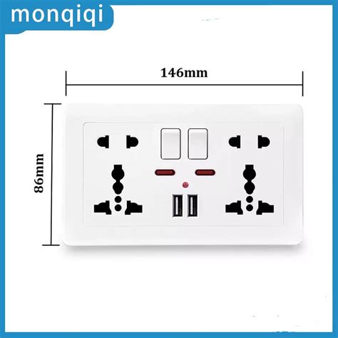 Universal Power Socket Holes Dual Usb Charger Port Socket Universal Wall Socket COD Shopee