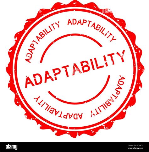 Grunge Red Adaptability Word Round Rubber Seal Stamp On White
