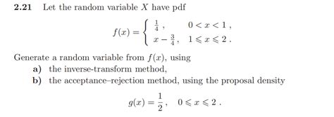 Solved 221 Let The Random Variable X Have Pdf