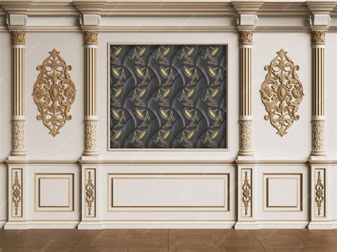 Premium Photo Wallpaper 3d Classic Wall With A Large Screen