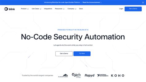Blinkopsai Powered Security Workflow Automation Platform Enabling Rapid Low Codeno Code