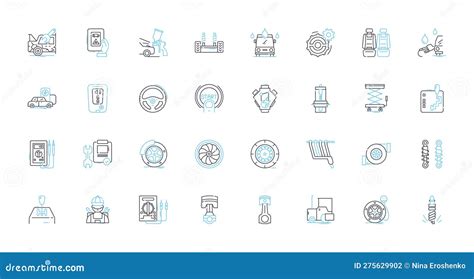 Tech Industry Linear Icons Set Artificial Intelligence Mobile Cloud Virtual Reality