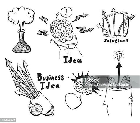 비즈니스 아이디어예요 컨셉입니다 Doodles 아이콘 세트 도면 창의력에 대한 스톡 벡터 아트 및 기타 이미지 창의력