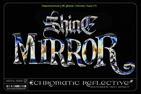 3d Chromatic Reflective Photoshop Text Effects On Yellow Images Creative Store 142319