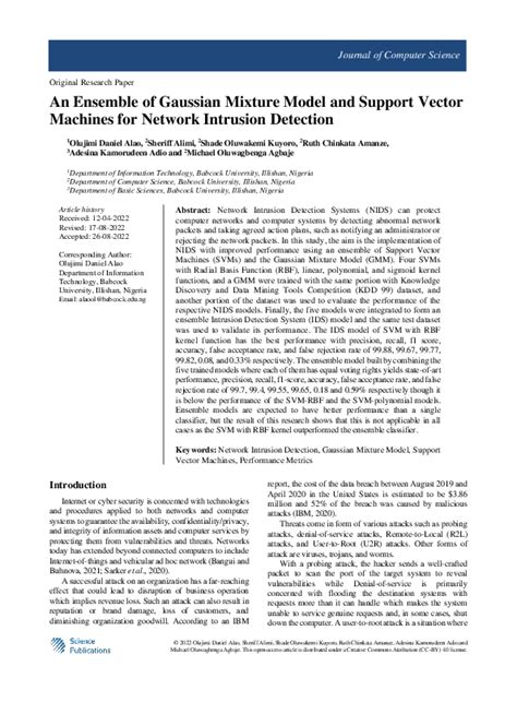 Pdf An Ensemble Of Gaussian Mixture Model And Support Vector Machines For Network Intrusion