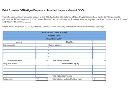 Solved Brief Exercise 3 18 Algo Prepare A Classified Chegg Com