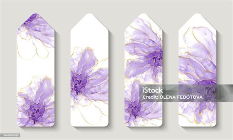 책갈피 현대적인 창조적 인 디자인 꽃이있는 배경 대리석 질감 알코올 잉크 서점 라벨 또는 전단지 벡터 일러스트레이션 민들레에