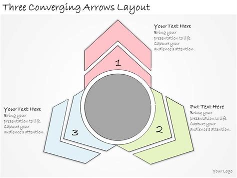 1113 Business Ppt Diagram Three Converging Arrows Layout Powerpoint Template PowerPoint Slides