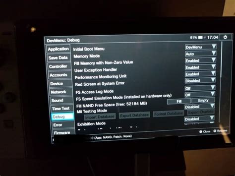 first look at the nintendo switch devmenu