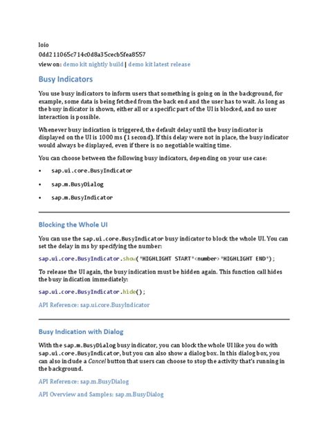 Busy Indicators 0dd2110 Pdf User Interface Application Programming Interface