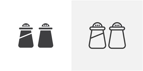 소금 후추 아이콘은 검은 색 평면 단색 및 윤곽선 스타일로 설정되어 있습니다 그래픽 사용자 인터페이스에 대한 스톡 벡터 아트 및 기타 이미지 그래픽 사용자 인터페이스