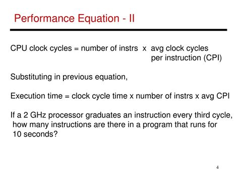 Ppt Understanding Cpu Performance Equations Mips Instructions And